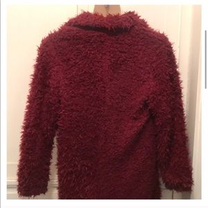 boutique brand | Jackets & Coats | Wine Red Faux Teddy Fur Jacket ...